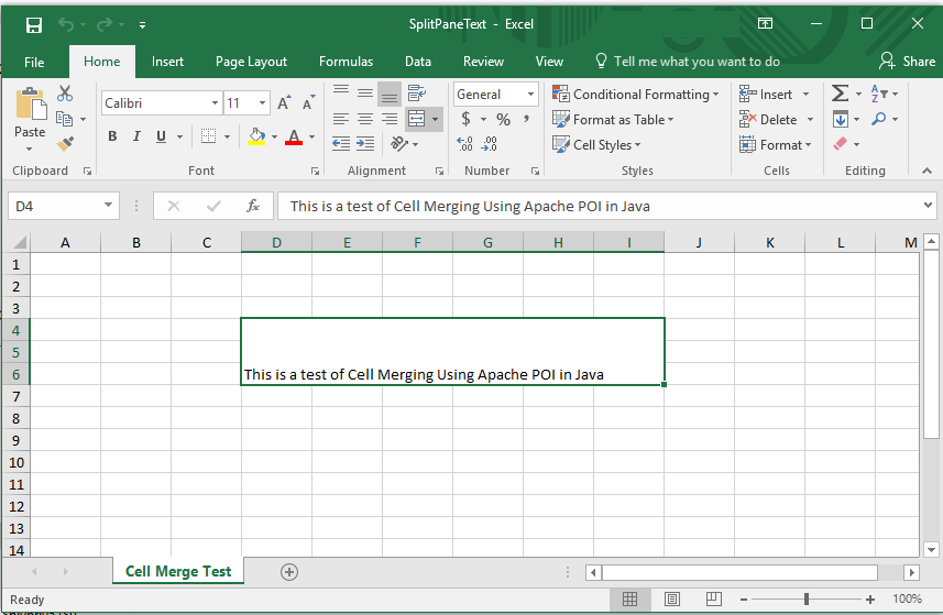 Merging Cells In Excel Using POI KSCodes